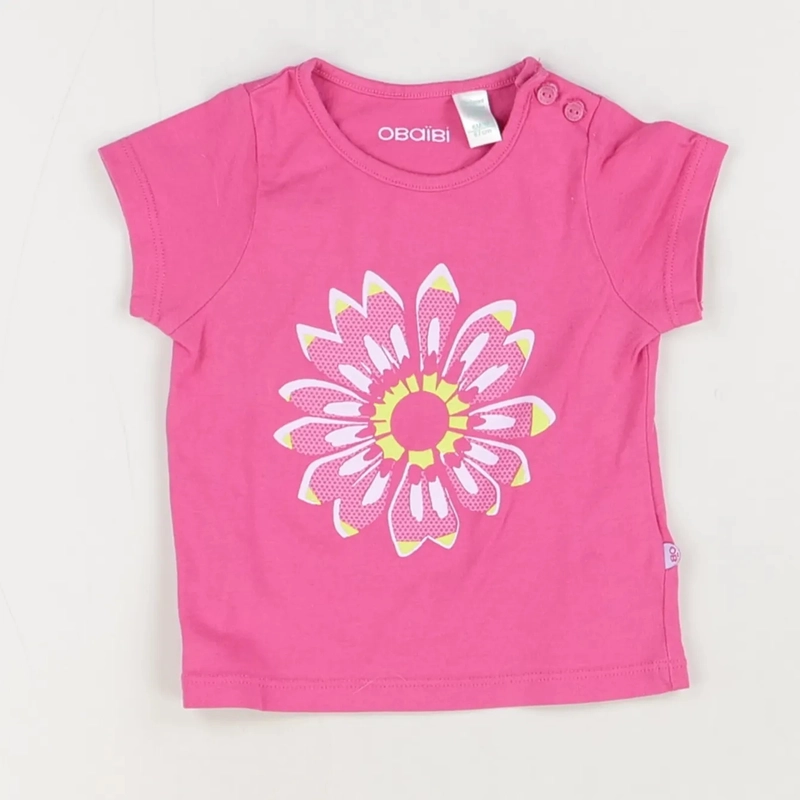 T-shirt rose - Obaibi - Fille 6 mois - Seconde Main